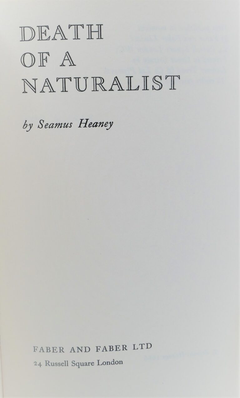 Death of a Naturalist. First Edition (1966) - Ulysses Rare Books
