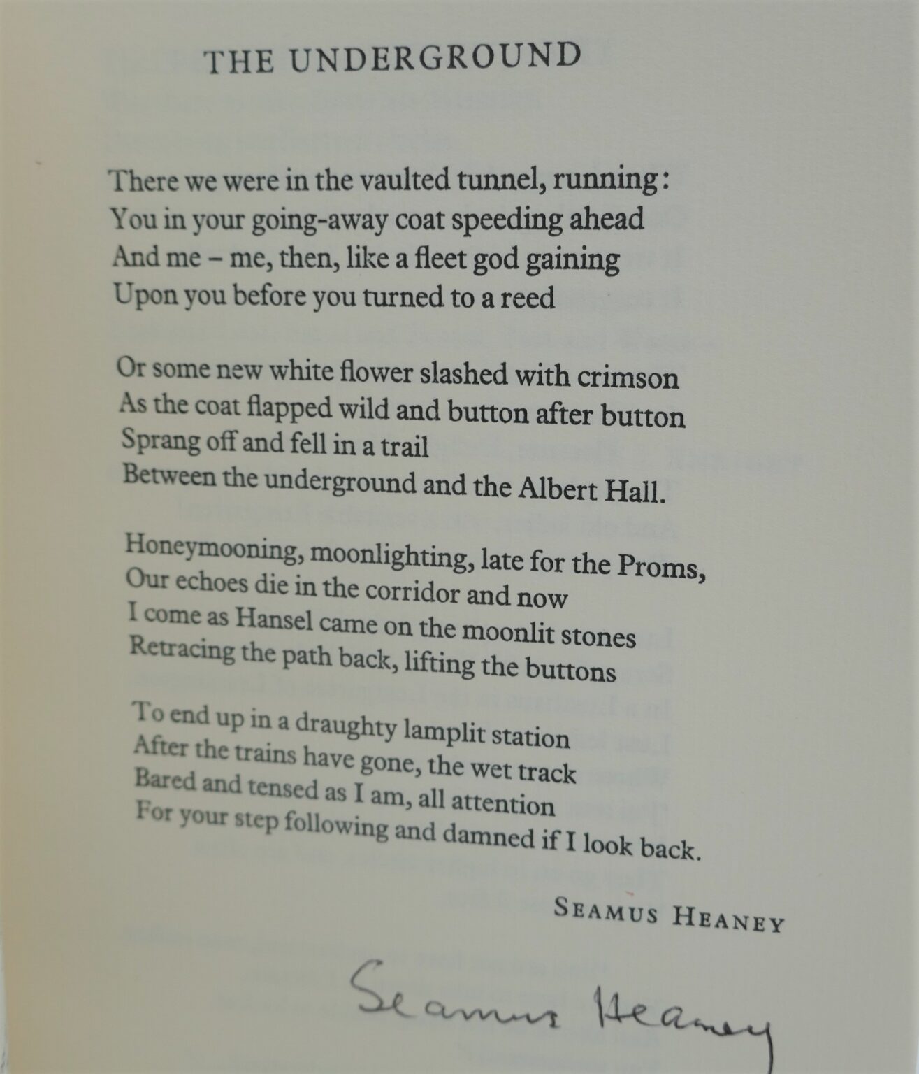 The Underground [in] Thames Poetry. Signed Copy (1981) - Ulysses Rare Books