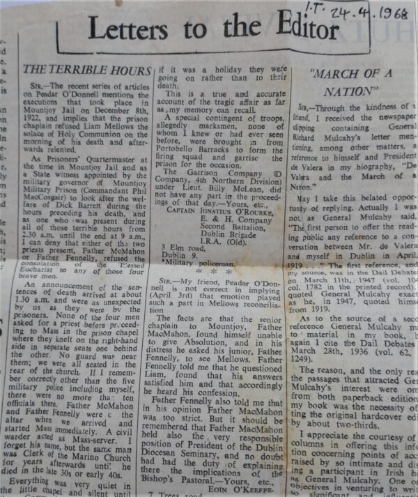 Liam Mellows and the Irish Revolution (1971) - Ulysses Rare Books