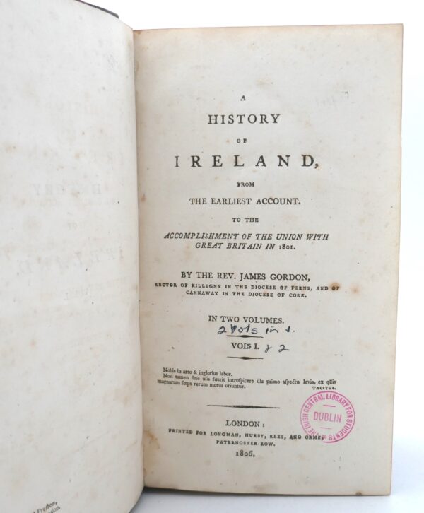 A History of Ireland. Two Volumes in One (1806) - Ulysses Rare Books