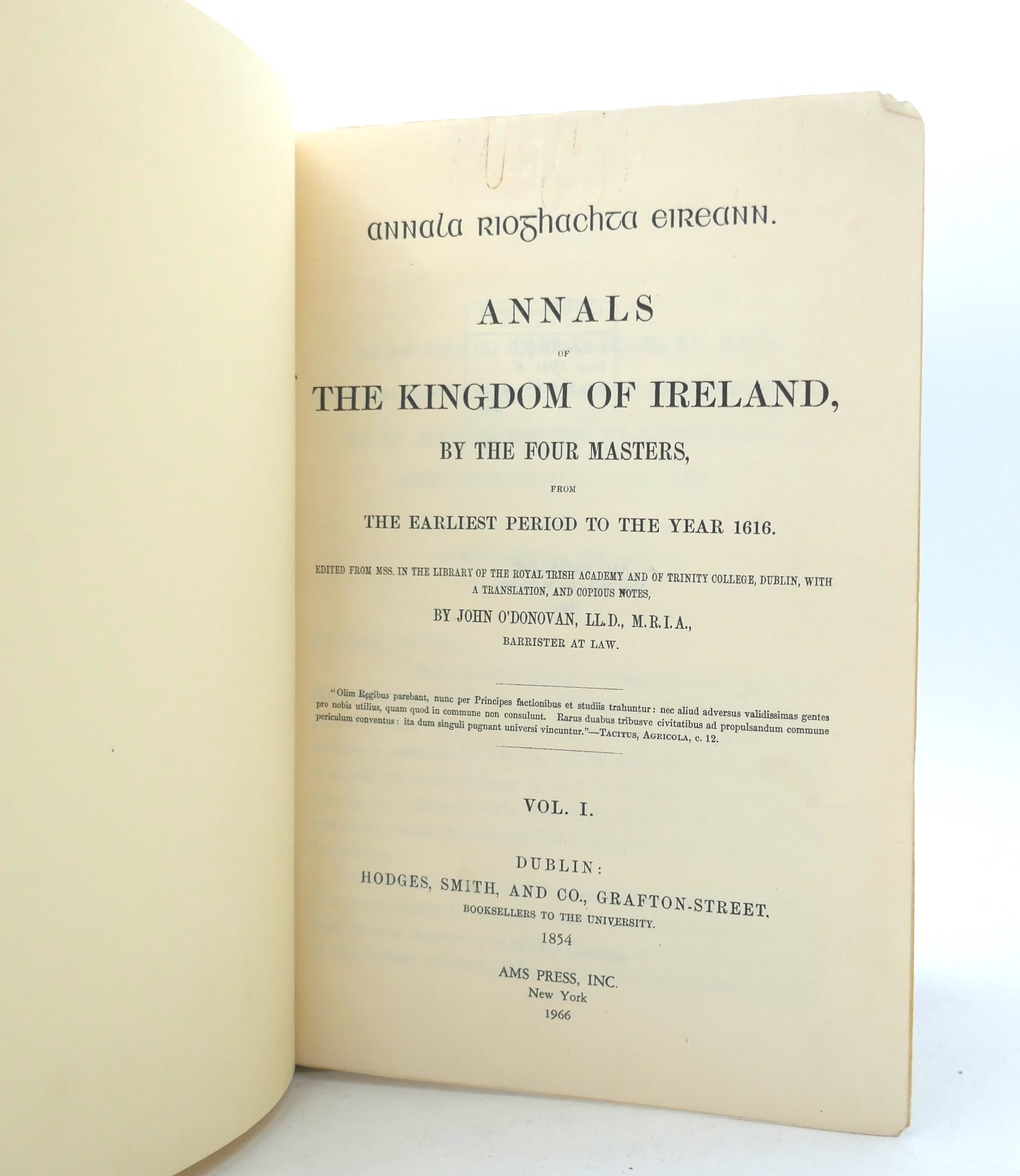 Annals of The Kingdom of Ireland. Facsimile Edition (1966) - Ulysses ...