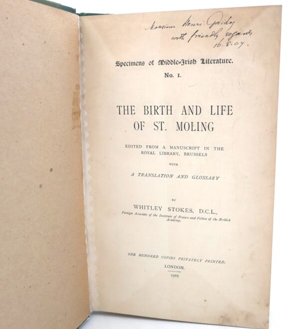 The Birth and Life of St. Moling (1907) - Ulysses Rare Books
